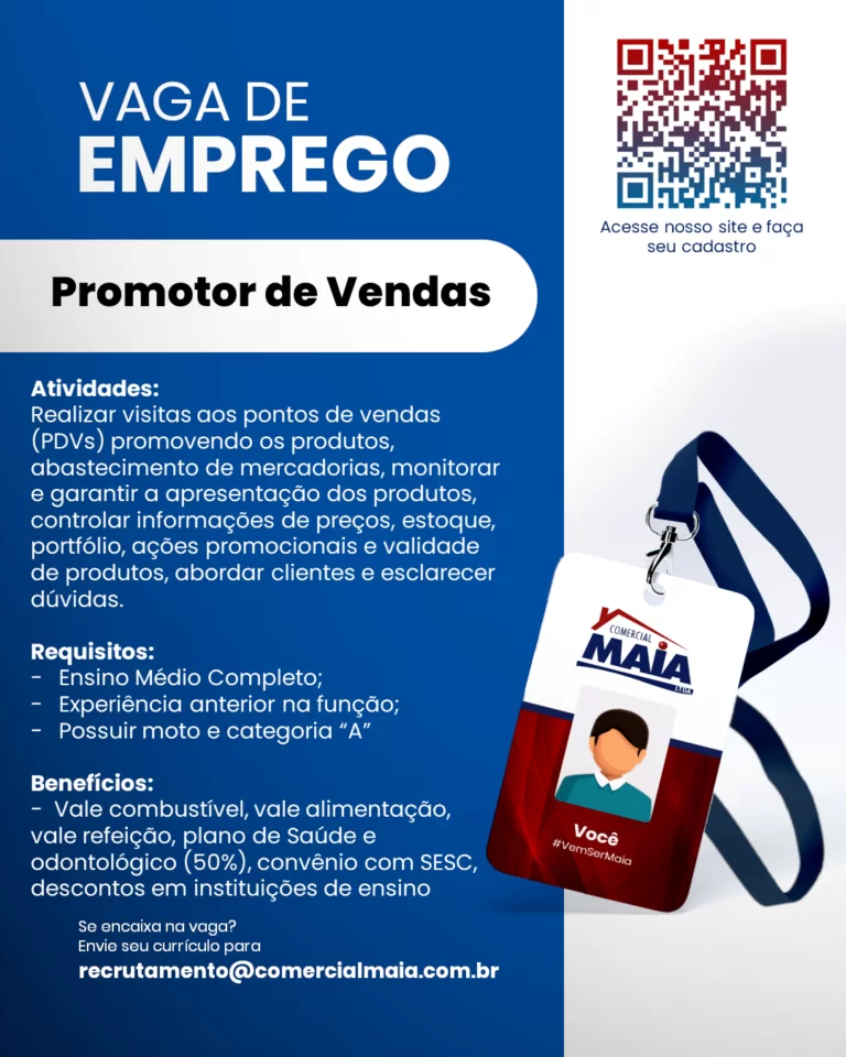 Vaga para Promotor de Vendas - Portal Vagas